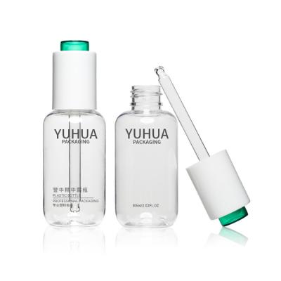 China Empty Hair Oil Plastic Bottle Serum Essential Oil Bottle 60ml Dropper Bottle for sale