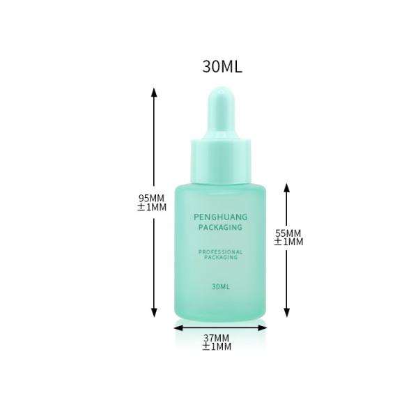 Frosted Colorful Glass Serum Bottle Cosmetic Packaging Glass Essential Oil Dropper Bottles 30ml