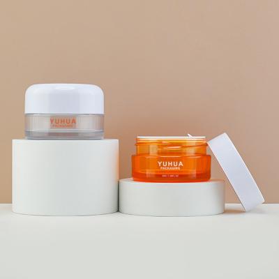 China 30g Plastic Packaging Jars Face Eye Cream Thick Wall Jar With Flat Top Lid for sale