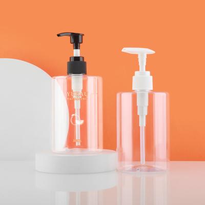 China 350ml Transparent Plastic Pump Bottle Screen Printing For Cosmetic Packaging for sale