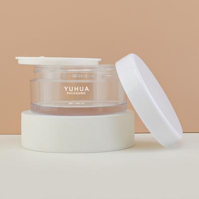 Cina barattolo spesso dell'ANIMALE DOMESTICO della parete di forma Oblate 45g con l'imballaggio di plastica bianco della lozione della crema del cappuccio in vendita