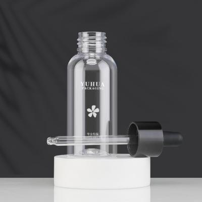 China botella cosmética del animal doméstico del maquillaje de la base de la ronda 80ml con el dropper negro en venta