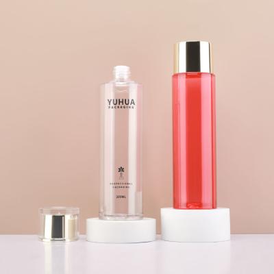 China Custom Logo 200ml Plastic Cosmetic Bottles With Screw Cap Silk Screen for sale