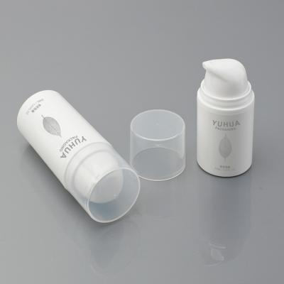 China Custom Plastic Packaging Bottles 15ml 30ml 50ml White Airless Bottles for sale