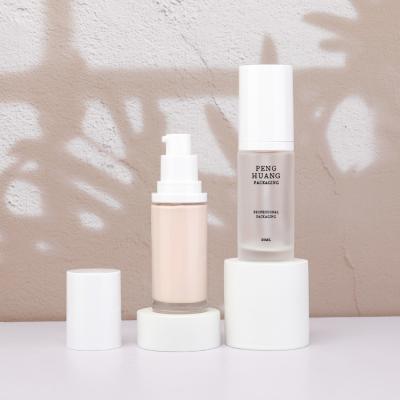 Κίνα 30ml Liquid Foundation Glass Pump Bottle Cosmetic Package Hot Stamping προς πώληση