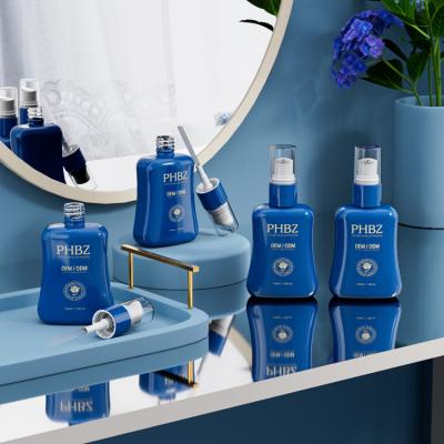 China Skincare Packaging Printing Oblate Lotion Pump Bottle 50ml Trapezoid Shape for sale