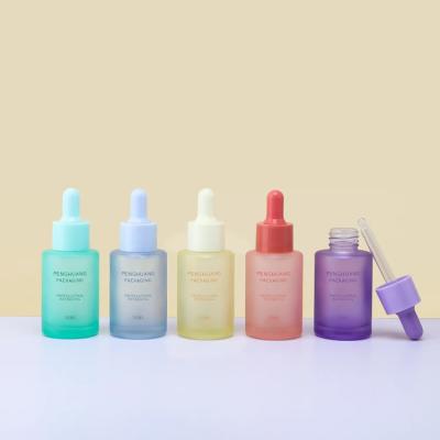 China 45ml Dropper Cap Oil Serum Bottle Clear Pallet Packaging for sale