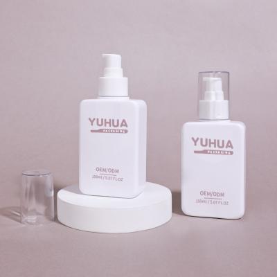 Cina Ingrosso Bottiglia di lozione di plastica trasparente 150ml Bottiglia di shampoo e condizionatore quadrato piatto in vendita
