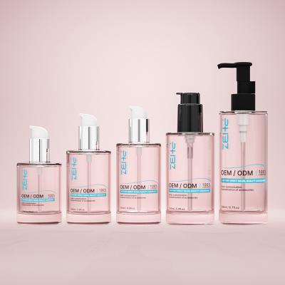 China Customized Glass Cosmetic Bottle 100ml 120ml 150ml Serum Lotion Pump Bottle for sale