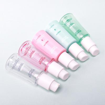 China 50ml Clear PET Flat Shoulder Lotion Pump Bottle for Customized Cosmetic Packaging with Silk Screen Printing for sale