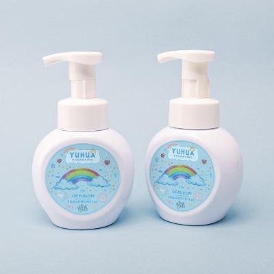 China 300ML Round Plastic Foam Pump Bottle with Customized Color and Silk Screen Printing for Cosmetic Use for sale