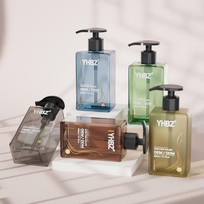 China 300ml Flat Square Plastic Pump Bottle with Customized Color and Silk Screen Printing for Cosmetic Use for sale