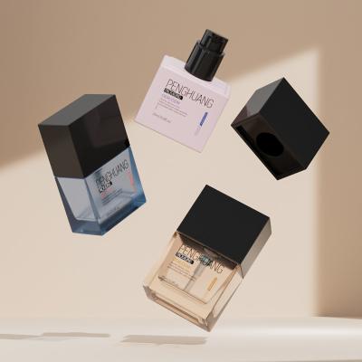 China Frosted Liquid Foundation Bottles for Square Packaging 25ml Capacity Clear Surface for sale