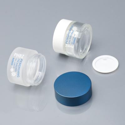 China Custom Cream Glass Jars for Round Face Cream Eye Cream Lip Balm and Transparent Facial Mask for sale