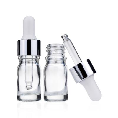 China Gold Dropper 5ml Oil Dropper Glass Bottle Transparent For Personal Care for sale