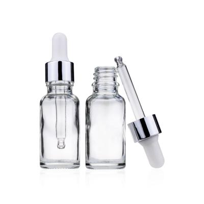 China 20ml Wholesale Clear Glass Dropper Bottles-Essential Oil Makeup Cosmetic Containers for sale