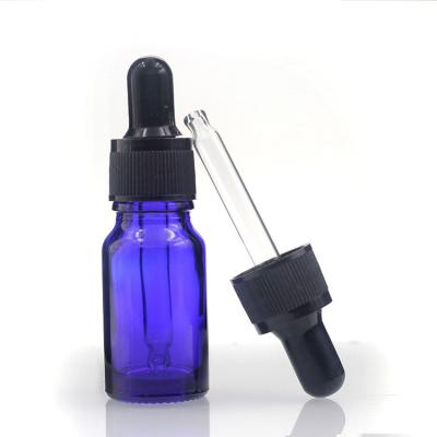 China 10ml Blue Bottle Empty Glass Dropper Bottles With Pipette Dropper Glass Bottles for sale