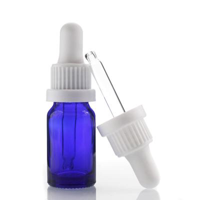 China 10ml Blue Bottle Empty Glass Dropper Bottles With Pipette Dropper Glass Bottles for sale