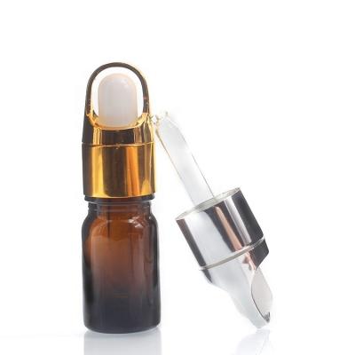 China Amber Color Glass Bottles With Dropper  Custom Color 5ml Essential Oil Bottles for sale