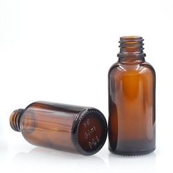 China De bruine het Druppelbuisjeflessen van het Etherische olieglas blokkeren Lichte 30ml Amber Bottles With Dropper Te koop