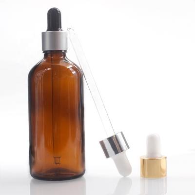 Cina 100ml Amber Oil Dropper Glass Bottle vuota con il cappuccio innocuo per i bambini in vendita