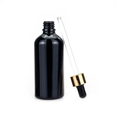 China Black Glass Dropper 100ml Pipette Bottle Customized Cosmetic Bottle for sale