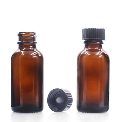 China OEM Amber Boston Round Glass Bottles 30ml Amber Dropper Bottles for sale
