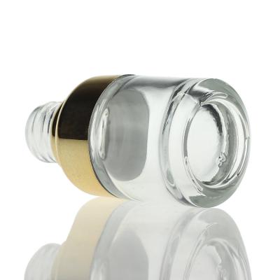 China High Quality 20 Ml Bottles Skin Care Glass Essence Cosmetic Serum Dropper Bottle Gold Cap Essential Oil Bottle S032 for sale