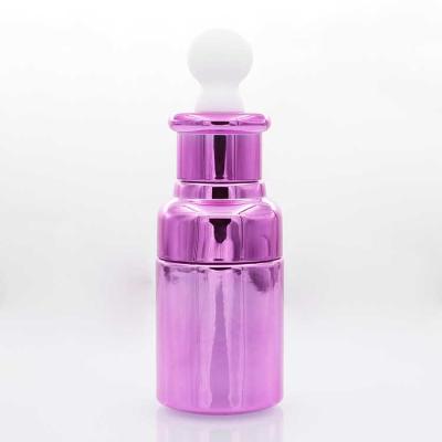 China light smooth 100ml Glass Dropper Bottles Purple Painting with rubber head for sale