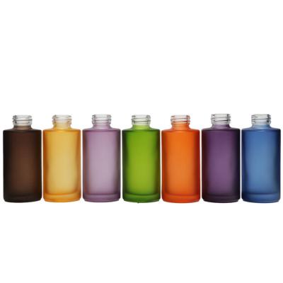 China Yuhua Serum Dropper Bottles Round Shape Matte 50ml Frosted Glass Bottles for sale