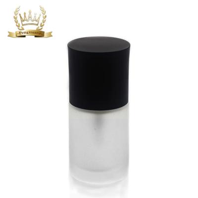 China Custom Empty Foundation Bottle 30ml For Makeup Packaging With Black Cap And Pump for sale