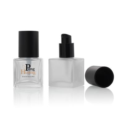 China Custom Empty Foundation Bottle 30ml For Makeup Packaging With Black Cap And Pump for sale