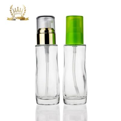 China Clear Glass 50ml Cosmetic Lotion Pump Bottle high end atmosphere for sale