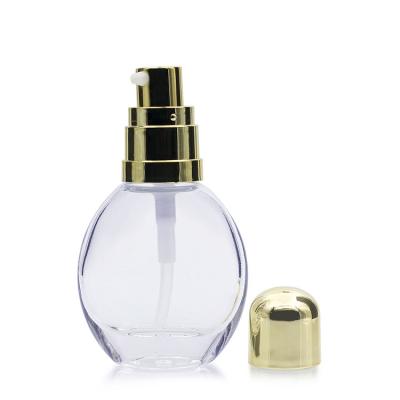 China Wholesale Foundation Bottle 30ml Glass Liquid Lotion Bottle With Pump Cosmetic Bottle For Skin Care for sale