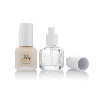 China Hot Stamping 30ml Glass Vials Liquid Foundation 1 Oz Frosted Glass Bottle for sale