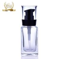 China smooth Pump Liquid Foundation Bottles 30ml Clear Square Bottle for sale