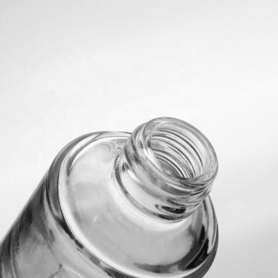 China China Empty Clear 30ml Glass Liquid Foundation Bottle With White Pump F139 Popular Shape Makeup for sale
