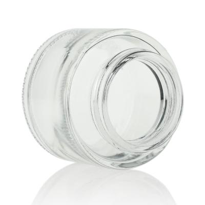 China Factory Price Wholesale Clear Cream Cosmetic Container Glass 50ml Cosmetic Jar for sale