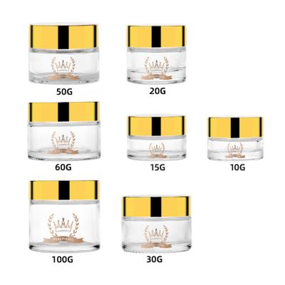 Cina Il vetro della crema del giro 15g-100g stona l'imballaggio trasparente di cura di pelle in vendita