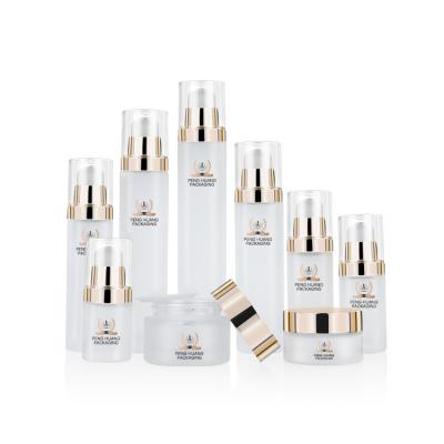 China Empty Glass 20ml-120ml Cosmetic Packaging Set Pump Sprayer Sealing Type for sale