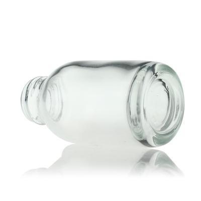 China Empty Clear Serum Dropper Bottles Round 50ml Frosted Glass Serum Bottle for sale