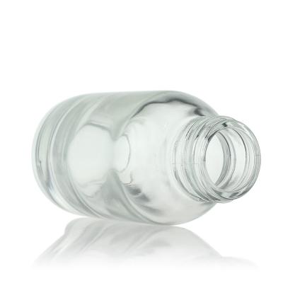 China Empty Clear Serum Dropper Bottles Round 50ml Frosted Glass Serum Bottle for sale