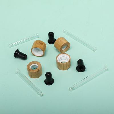 China Round 5ml Bamboo Black Essential Oil Dropper Bottle for sale