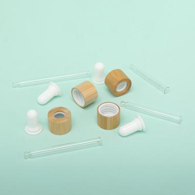 China Green Bamboo Essential Oil Dropper Bottle aluminum and plastic Collar for sale