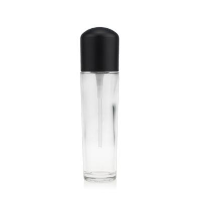 China Pump Sprayer Liquid Foundation Glass Bottle Long Shape 55ml for sale