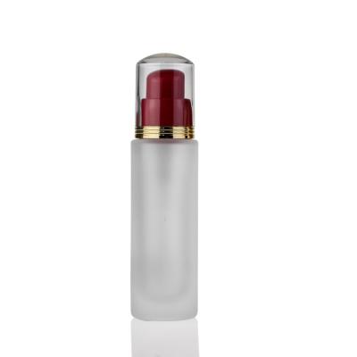 China Liquid Foundation Bottle Frosted With Black Pump for sale