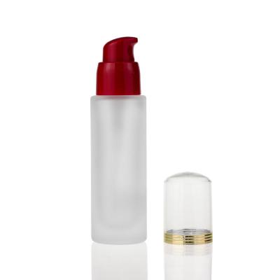 China Liquid Foundation Bottle Frosted With Black Pump for sale