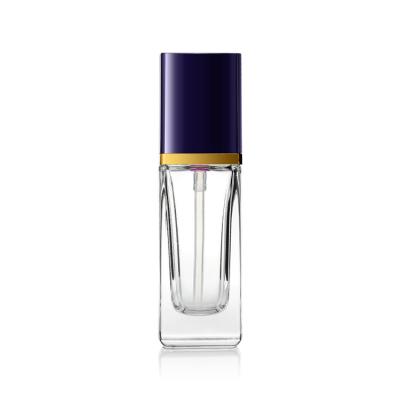 China Square Cosmetic Container Empty 30ml Clear Glass Foundation Bottle For Lotions F150 for sale
