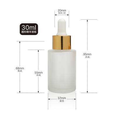 China 30ml Face Serum Glass Dropper Bottle Color Painting Frosted For Skin Care for sale