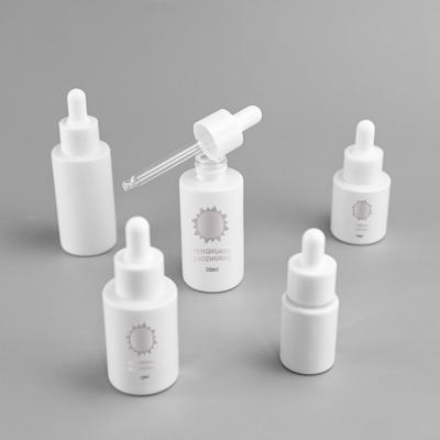 China Essential Oil Serum Glass Dropper Bottle Clear Frosted Color 30ml 20ml for sale